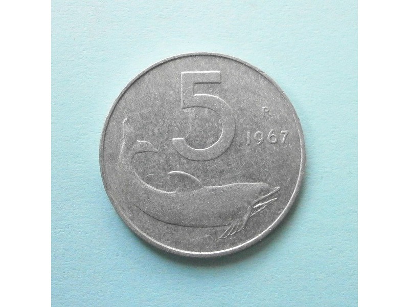 Italija 5 lira 1967