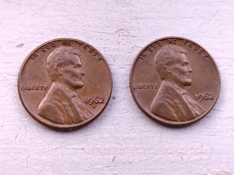 1 Cent 1962 - USA - Dve kovanice