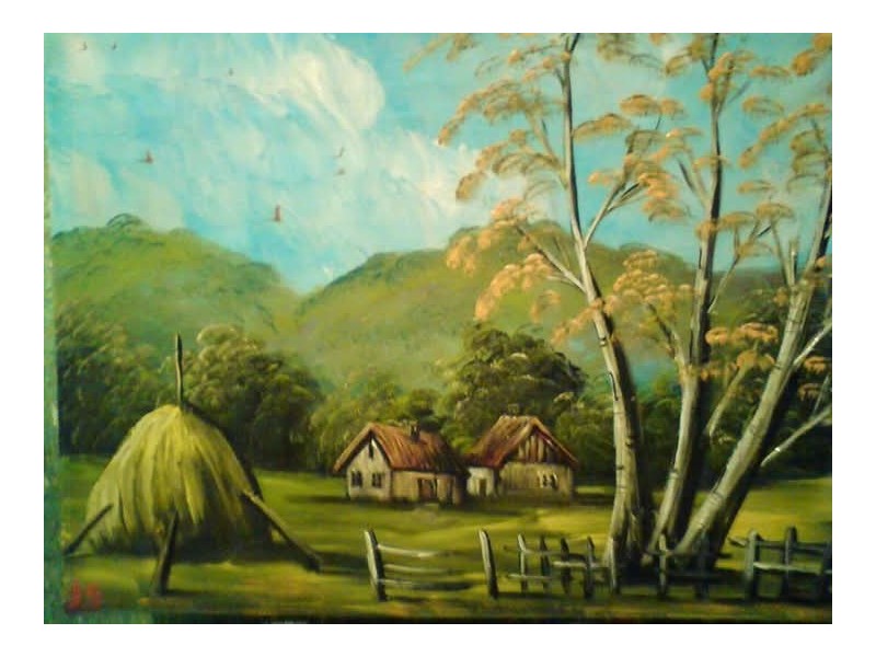 Pokošeno seno 70x50cm ulje na platnu