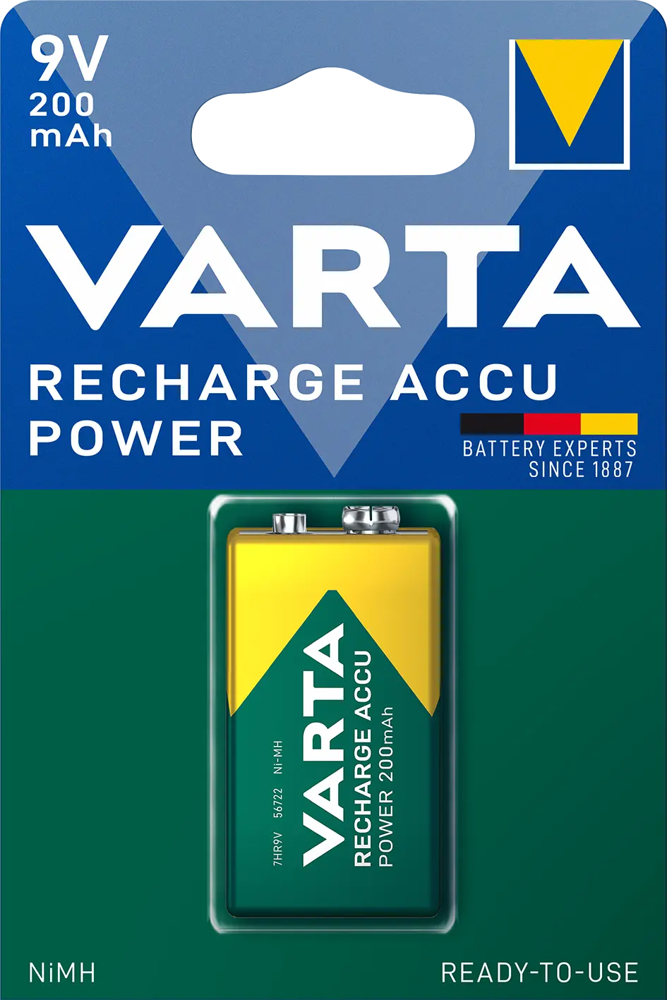 Varta Punjiva baterija 9V Nikl-metal hidrid (NiMH)