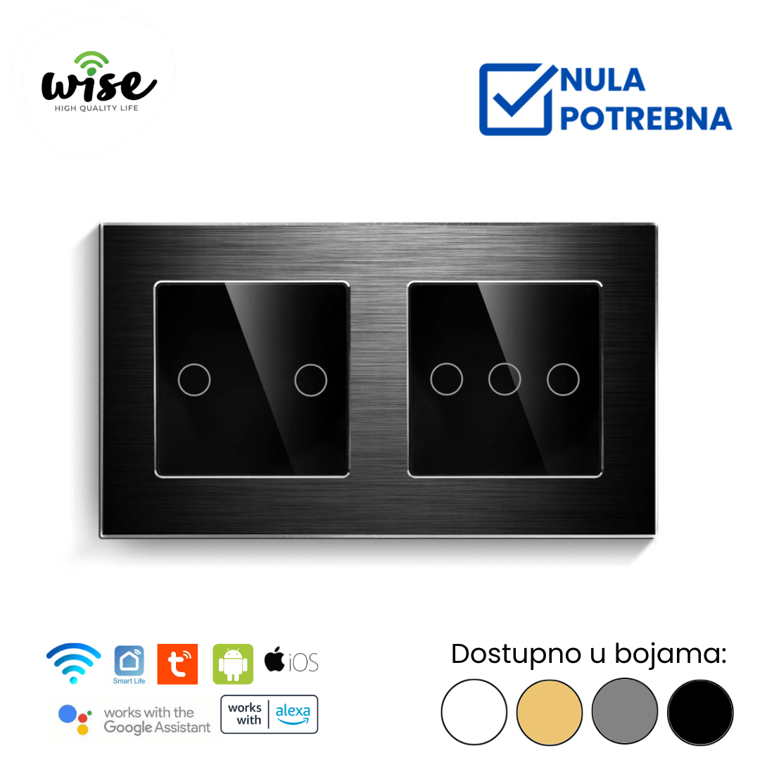 Wise pametni prekidač
2t + 3t,  aluminijum