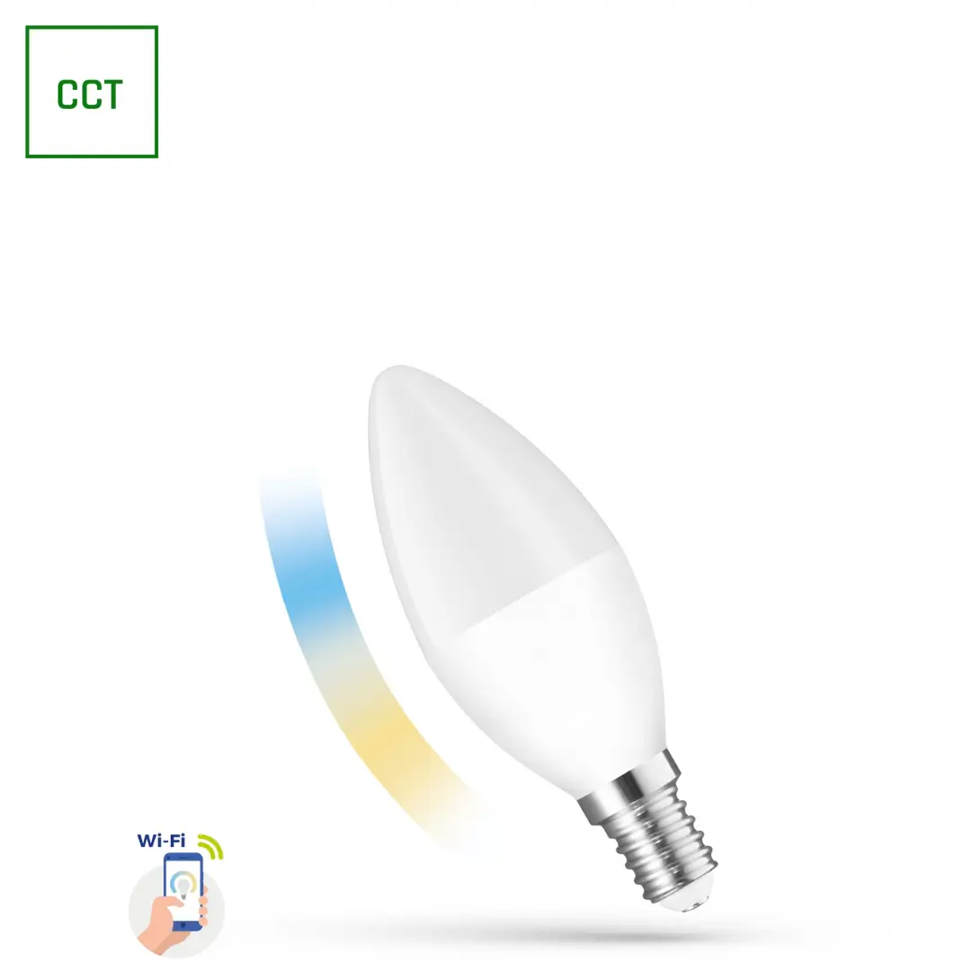 SPECTRUM LED Sijalica smart led 5W E14, C38 cct+dim wi-fi