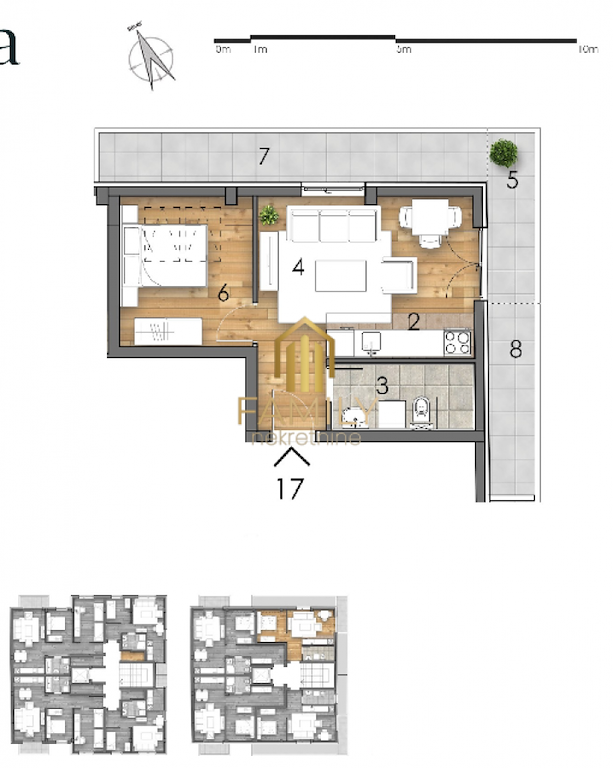 Novogradnja na Detelinari, 2. 0 sobni, 50. 77m2