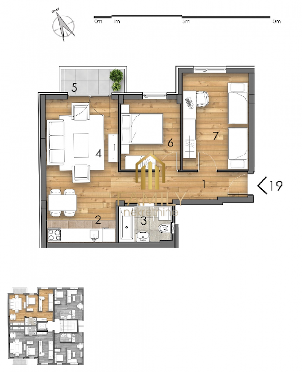 3. 0soban, u izgradnji, Detelinara, 57. 12m2