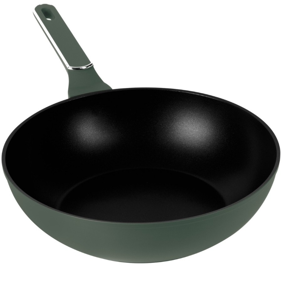 WOK TIGANJ 28CM MATTE GREEN COLLECTION BH-8158