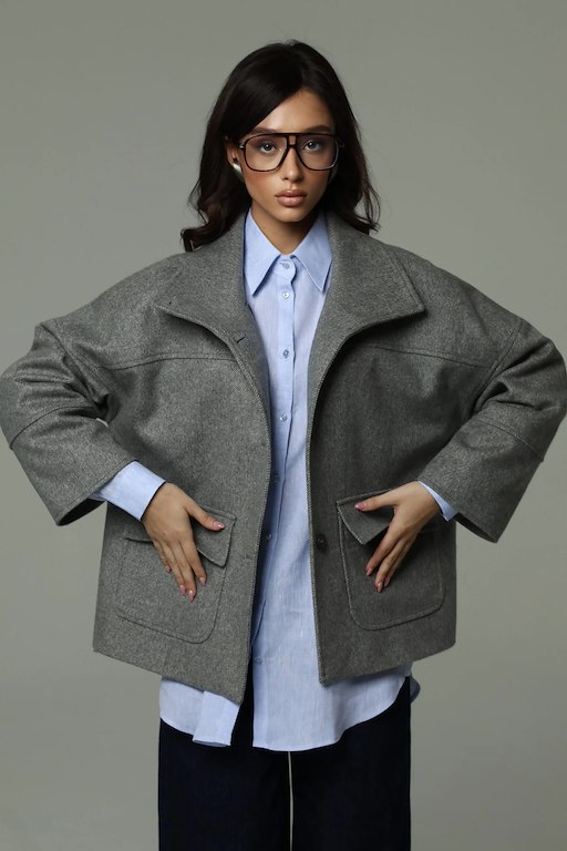 Gray Jacket ženska jakna sive boje 100% vuna