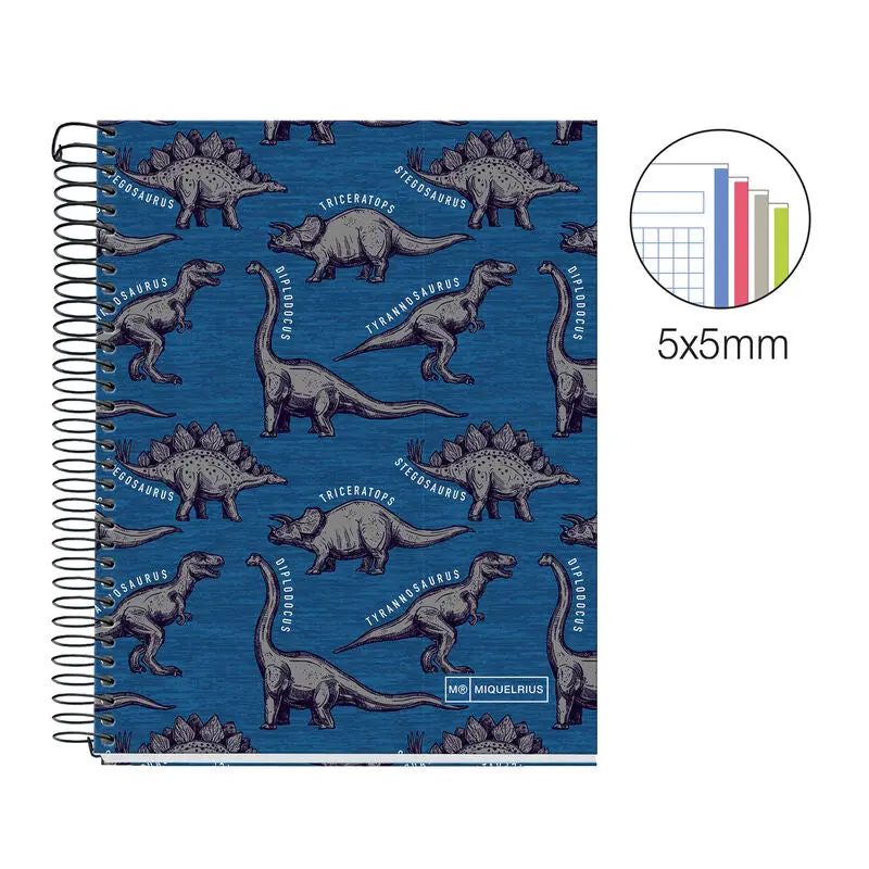 MIQUELRIUS Sveska Wild dino, A5, Kvadratići, 140 listova