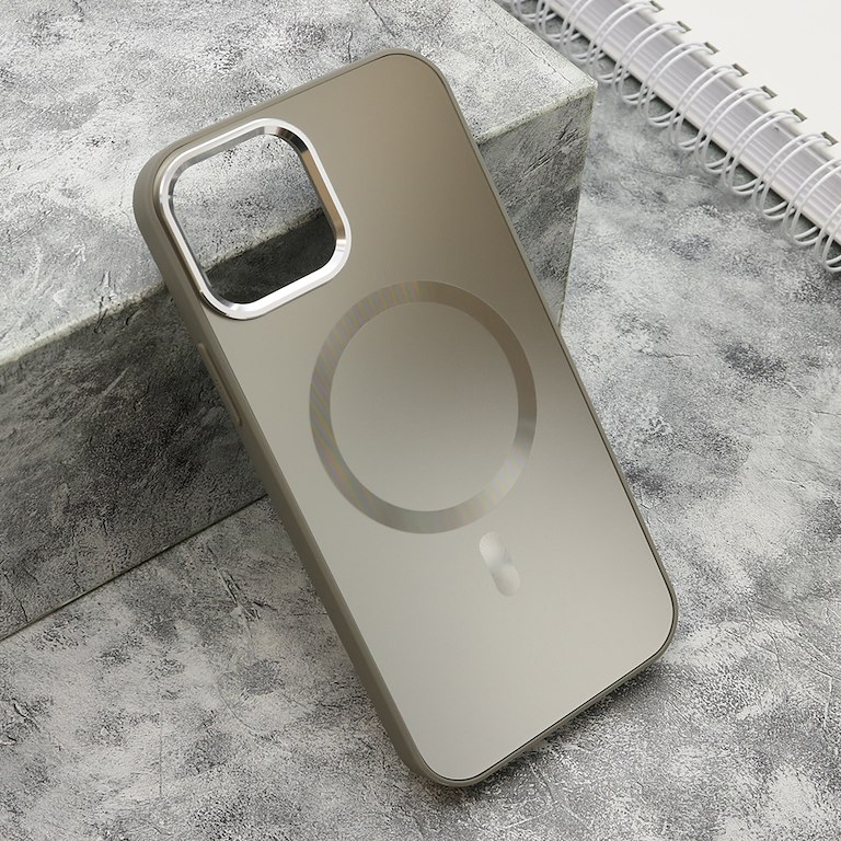 Futrola COLOR METAL MagSafe za iPhone 12/12 Pro (6.1) srebrna (MS)