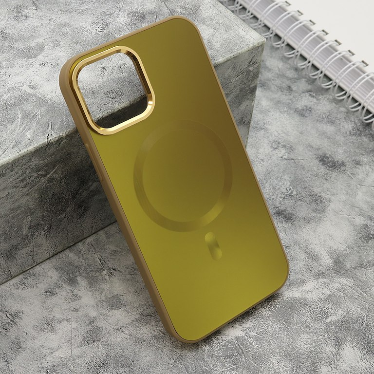 Futrola COLOR METAL MagSafe za iPhone 12/12 Pro (6.1) zlatna (MS)