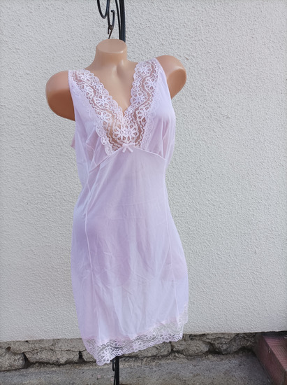 Roze Vintage Spavaćica sa Čipkom L