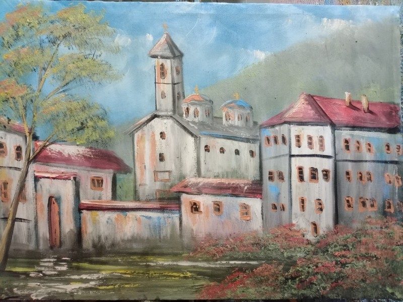 Manastir Prohor Pčinjski 70x50cm ulje na platnu