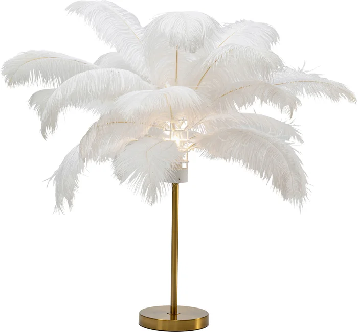 Stona lampa Feather Palm bela 60cm