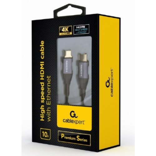 CCBP-HDMI-10M Gembird HDMI kabl, High speed, ethernet support 3D/4K TV Premium Series 10m blister