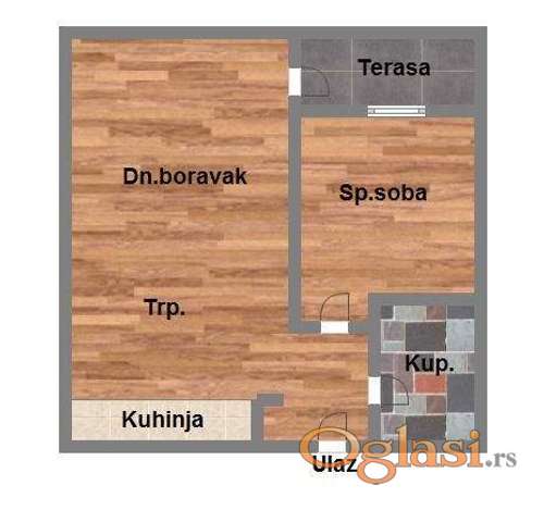 Dvosoban stan u izgradnji, 42m2, Trandžament