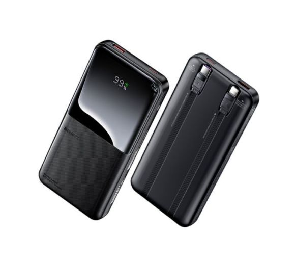 REMAX RPP-679 Black 20W+QC 22.5W Power Bank with 2 Fast Ch. Cables 10000mAh