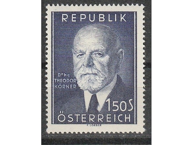 Austria, Austrija - 1953 - Theodor Körner - MH