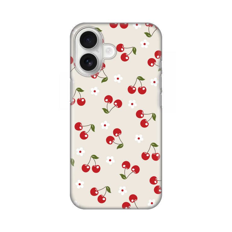Zastitna silikonska maska (futrola) PRINT - iPhone 16 6.1 Cherry and Flowers