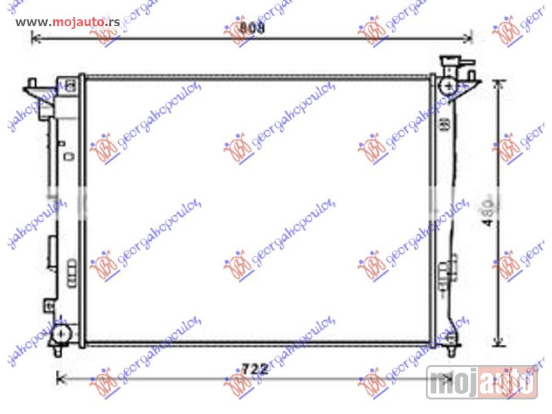 HLADNJAK MOTORA 1.6/2.0 BENZIN (MAN) (630x470x16) (CESKA) Kia sportage 14-15 -dostupno