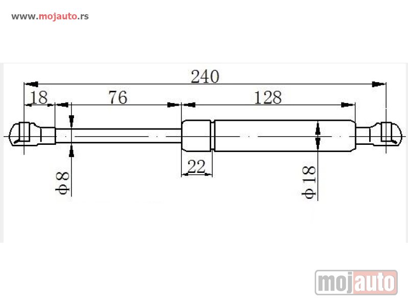 AMORTIZER GEPEK VRATA (240L-350N) Fiat doblo 15- -dostupno