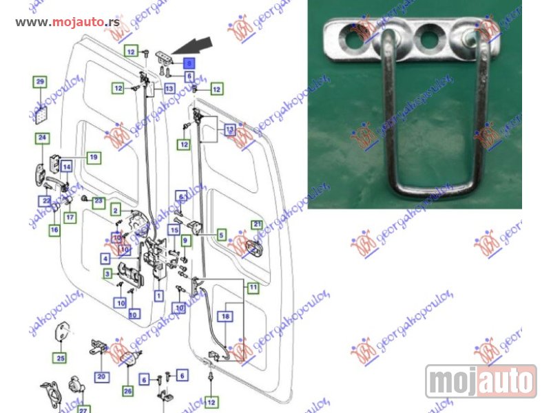 BRAVA GEPEK VRATA GORNJA (DUPLA VRATA) Desno Ford transit 00-06 -dostupno