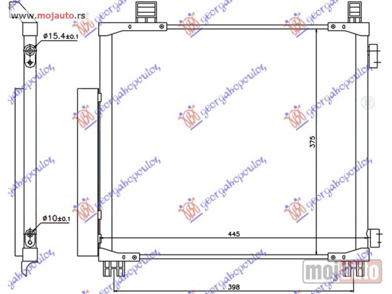 HLADNJAK KLIME 1.0 12v/1.3 VVTi BENZIN - 1.4 D4D DIZEL (415x375x16) Toyota iq 09-16 -dostupno