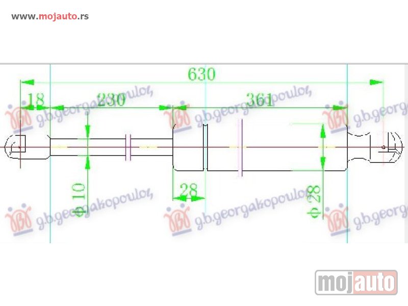 AMORTIZER GEPEK VRATA (620L-625N) Citroen berlingo 08-15 -dostupno