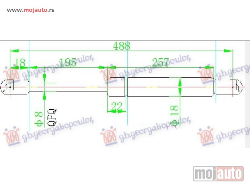 AMORTIZER GEPEK VRATA (485L-460N) Audi a3 08-12 -dostupno