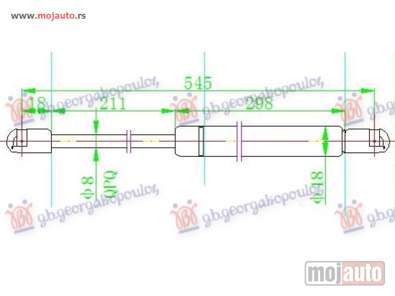 AMORTIZER GEPEK VRATA (544L-335N) Ford fiesta 08-13 -dostupno