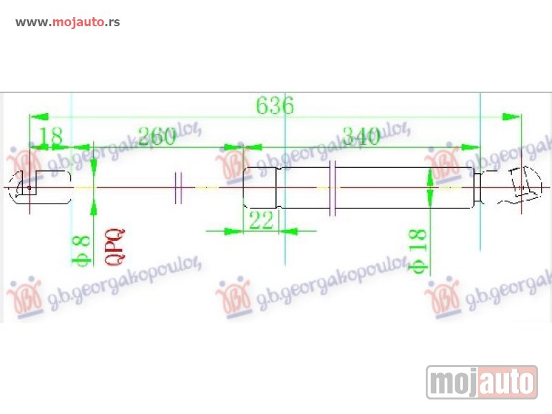 AMORTIZER GEPEK VRATA (640L-565N) Citroen c4 picasso 07-14 -dostupno