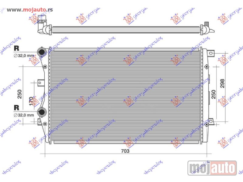 HLADNJAK MOTORA 1.8/2.0 TFSi BENZIN (650x450x34) (MEHANICKI SPOJ) Vw golf vi 08-13 -dostupno