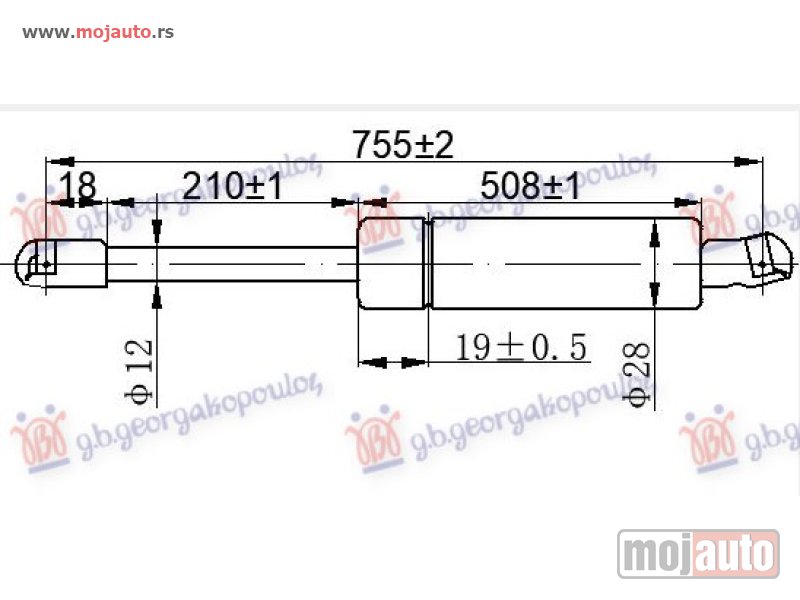 AMORTIZER GEPEK VRATA (MULTIVAN) (755L-1130N) Vw transporter (t5) 03-10 -dostupno