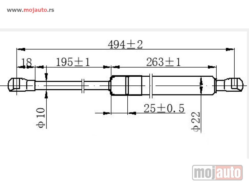 AMORTIZER GEPEK VRATA 5 VRATA (494L-685N) Mazda 6 08-13 -dostupno