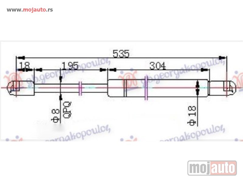 AMORTIZER GEPEK VRATA 5 VRATA (534.5L-520N) Ford mondeo 00-07 -dostupno