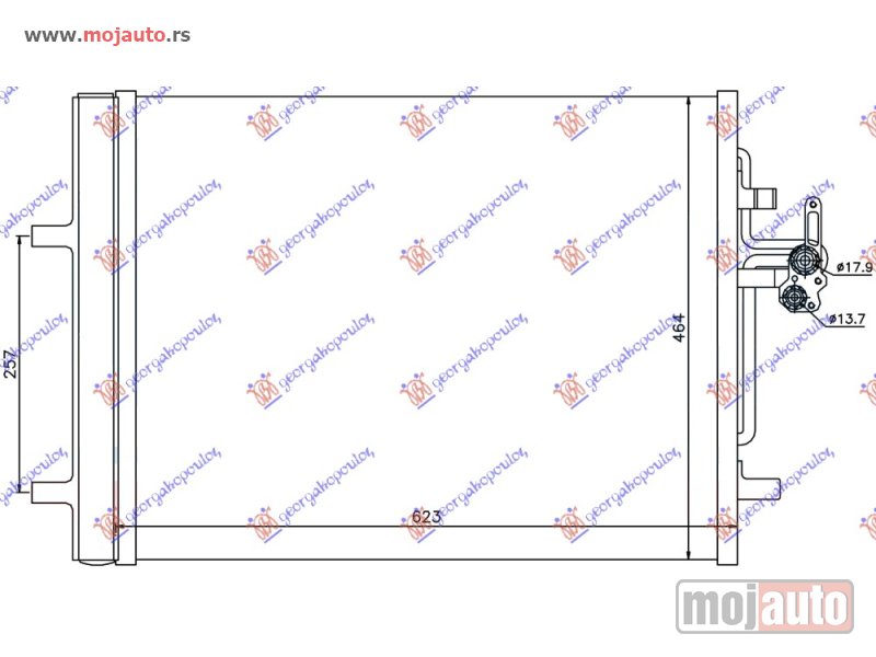 HLADNJAK KLIME 1.6/2.0 D2 - 2.0 D3 (D4204T9) DIZEL (585x470x16) Volvo s80 06-13 -dostupno