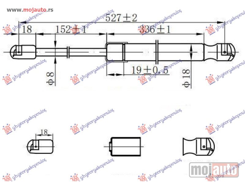 AMORTIZER GEPEK VRATA (528L-670N) Dodge nitro 07- -dostupno