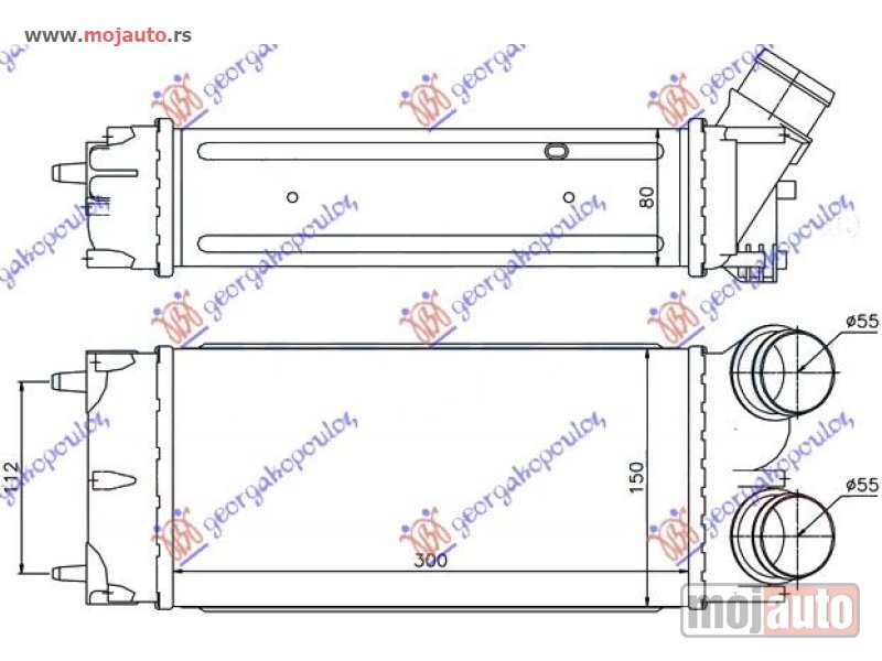 HLADNJAK INTERKULERA 1.6-16V VTI THP (300x150x80) Peugeot 308 08-13 -dostupno