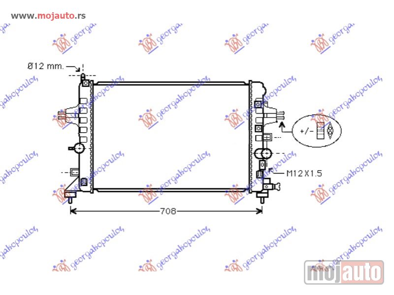 HLADNJAK MOTORA 1.6CC 16V (+/-?C) (60x37) Opel astra h 04-10 -dostupno