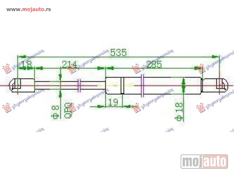 AMORTIZER GEPEK VRATA 3/5 VRATA (537L-430N) Opel astra g 98-04 -dostupno