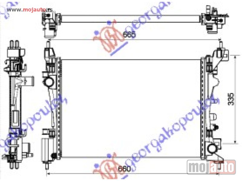 HLADNJAK MOTORA BENZIN (+/-AC) (54x37.8x2.4) Opel corsa d 06-15 -nedostupno