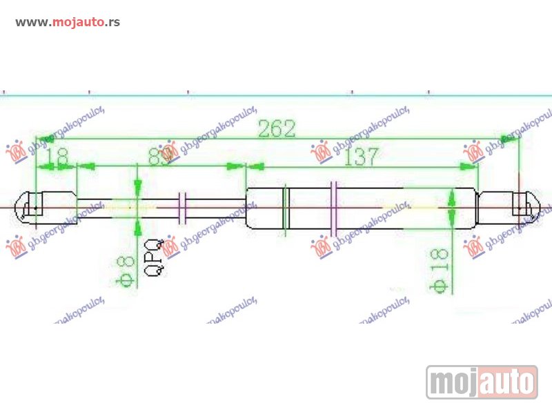AMORTIZER GEPEK VRATA (SEDAN) (268L-510N) Opel vectra c 05-08 -dostupno