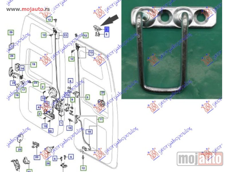 BRAVA GEPEK VRATA GORNJA (DUPLA VRATA) Levo Ford transit 06-13 -dostupno