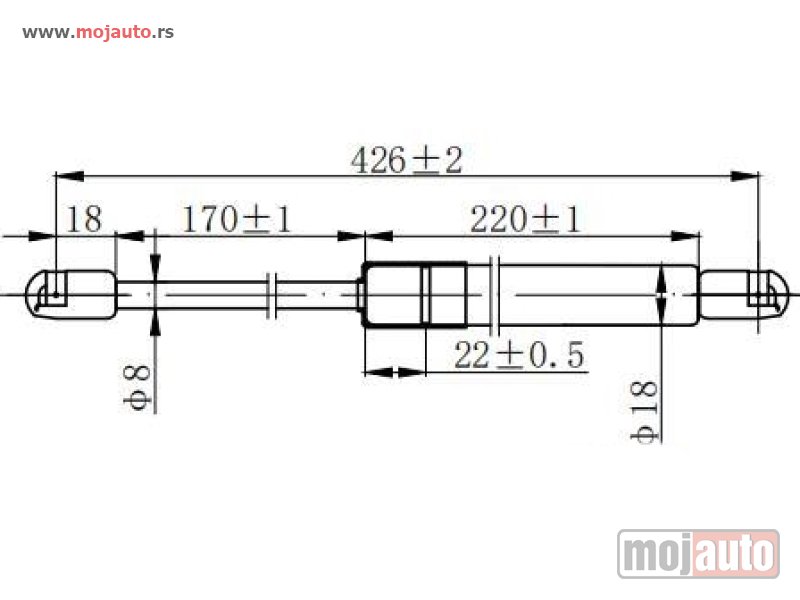 AMORTIZER GEPEK VRATA (426L-640N) Jeep patriot 07-16 -dostupno