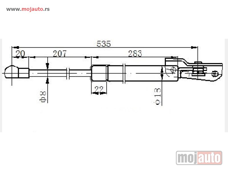 AMORTIZER GEPEK VRATA (535L-375N) Levo Subaru impreza 08-14 -dostupno