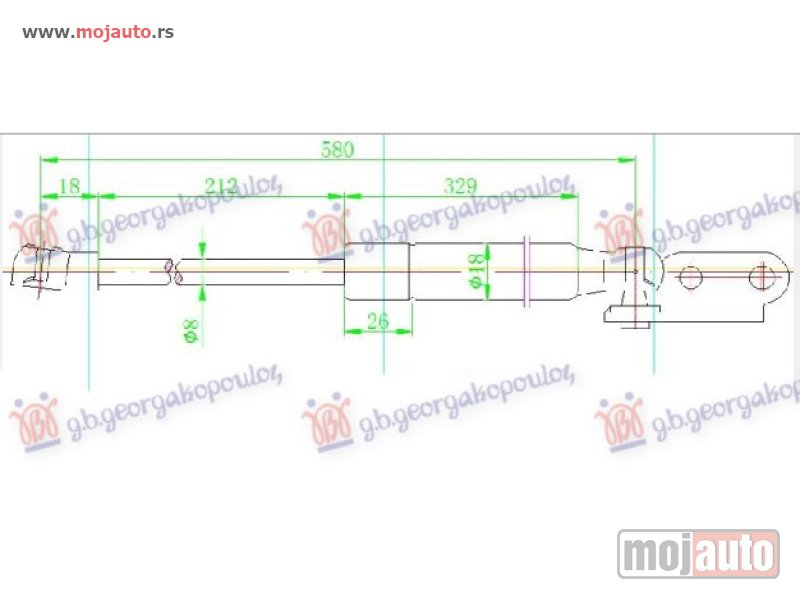 AMORTIZER GEPEK VRATA 07- (580L-540N) Nissan x-trail 01-14 -dostupno