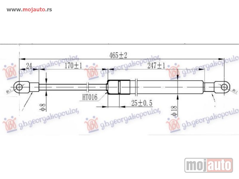 AMORTIZER GEPEK VRATA (465L-113N) Suzuki jeep (sj413) 90-04 -dostupno