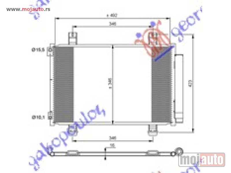 HLADNJAK KLIME 1.0/1.2 BENZIN (550x350x16) Opel agila 08-14 -dostupno