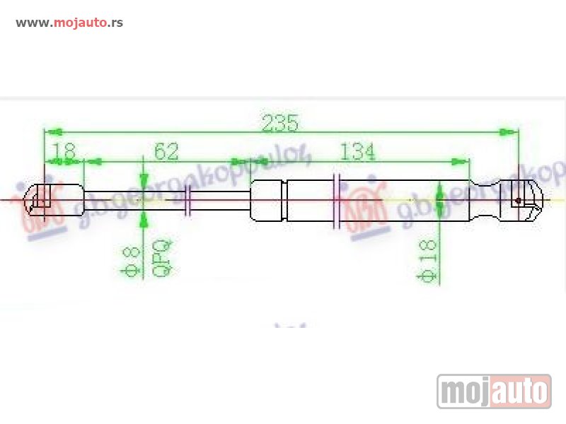 AMORTIZER GEPEK VRATA (235L-165N) Mazda miata mx5 05-09 -dostupno