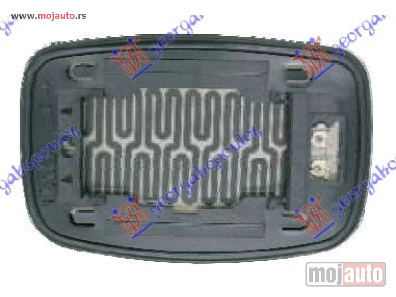 STAKLO RETROVIZORA SA GREJACEM (CETVRTASTO KACENJE) 1994- (KONVEKSNO) Levo Ford escort 95-98 -dostupno