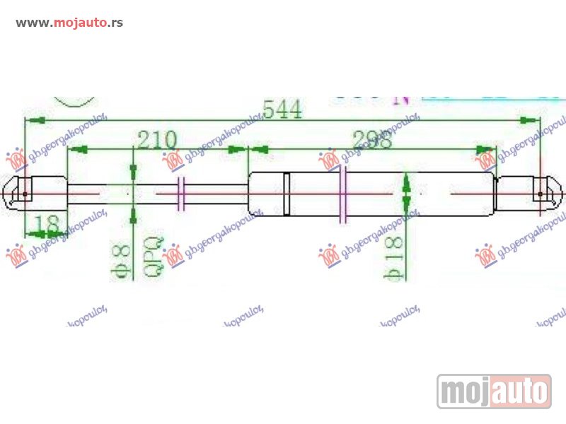 AMORTIZER GEPEK VRATA (495N) Ford escort 90-92 -dostupno