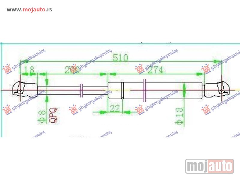 AMORTIZER GEPEK VRATA KARAVAN (508L-550N) Opel astra f 95-98 -dostupno